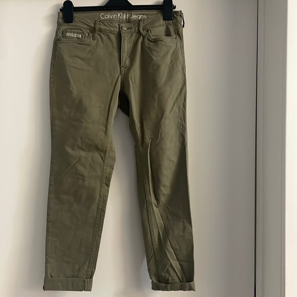 Pants & Jumpsuits | Calvin Klein Cropped Green Pants | Poshmark
